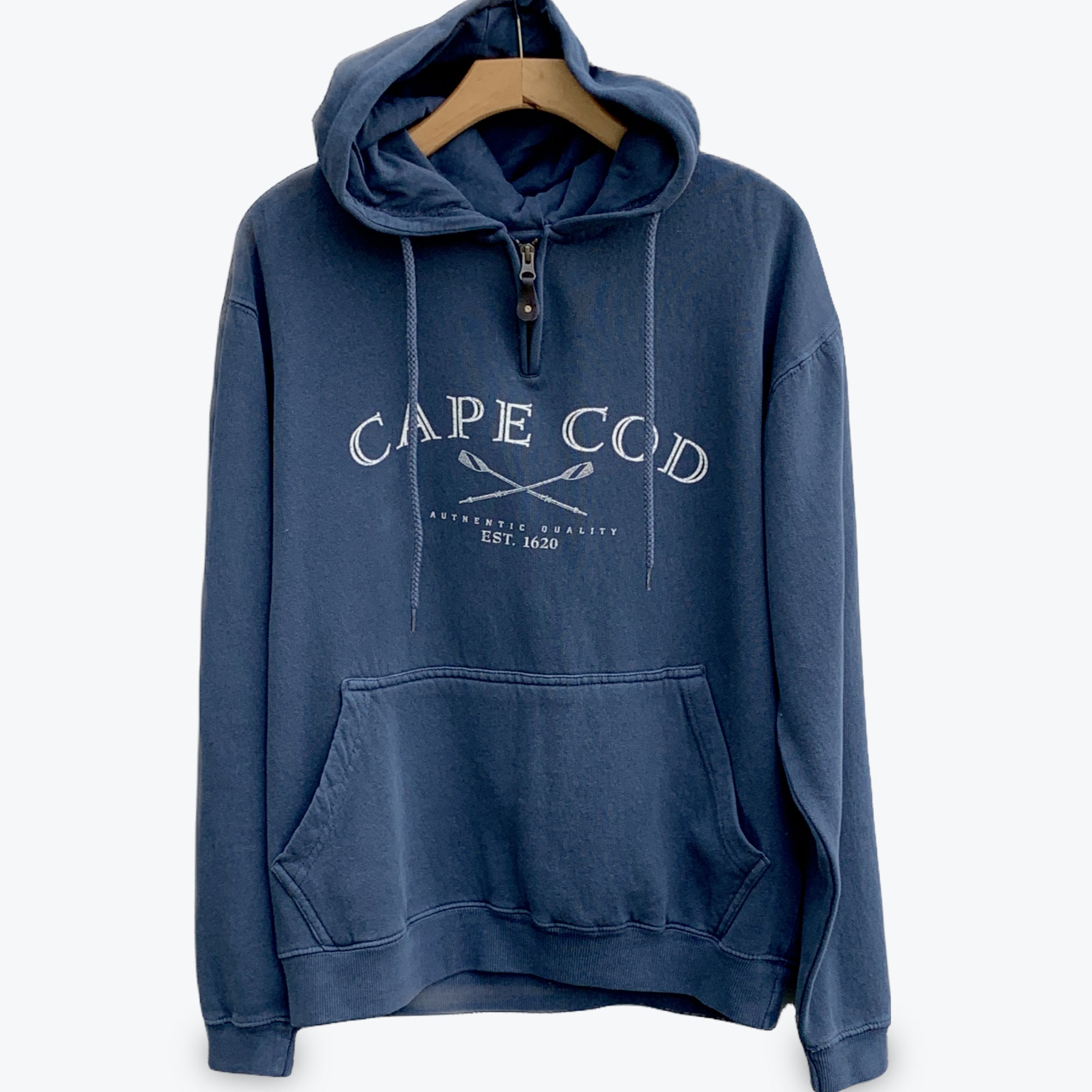 Navy Cape Cod Mini Zip Hooded Sweatshirt | ALL GOOD CAPE COD